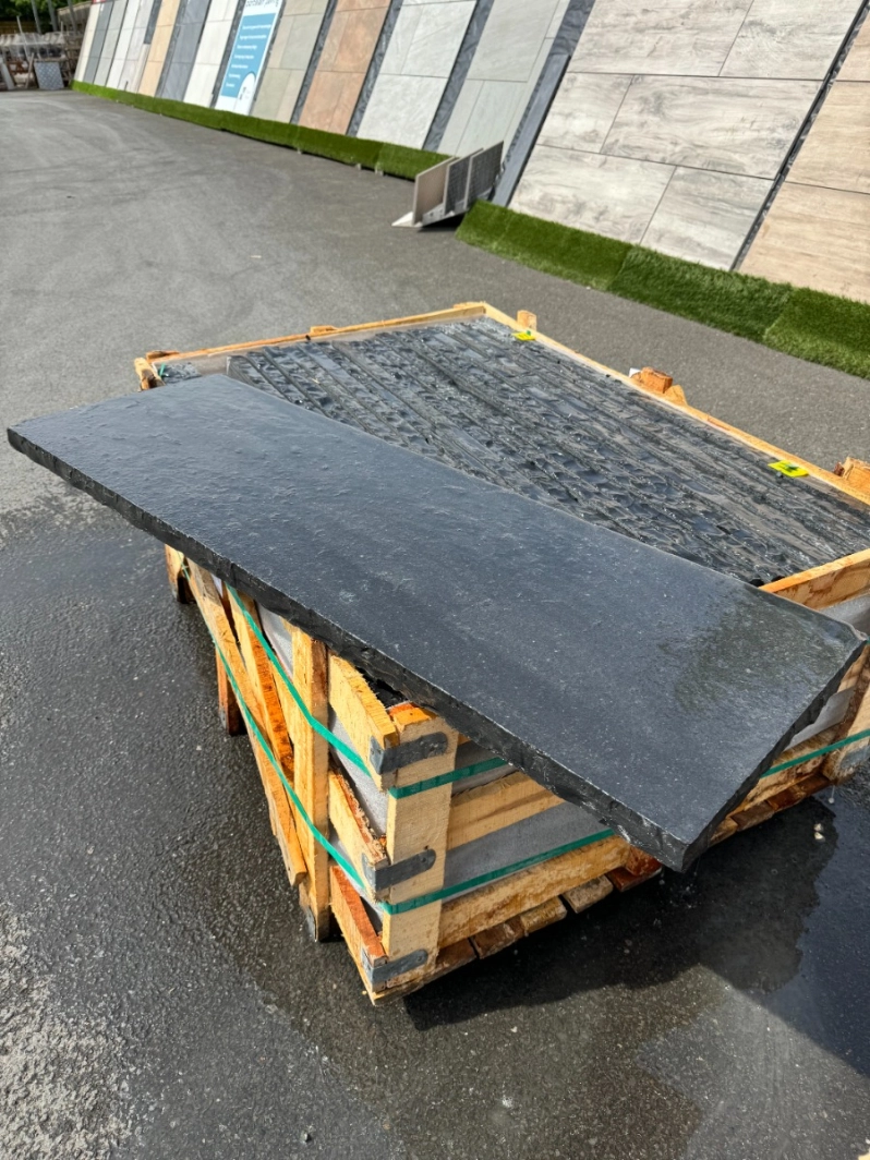 black limestone wall coping